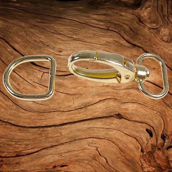 Swivel Ring Spring Clip Strap Snap Gold Finish Saddle & Tack Hardware