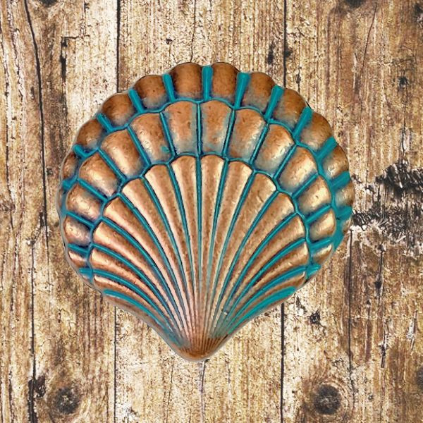 Half-Shell Copper Patina Sea Shell - 1-7/16" Diameter