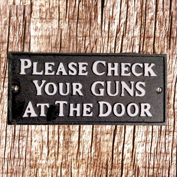 Metal Wall Art Signs & Plaques Check Your Gun - Texas Uniques Store