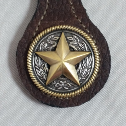 Texas Star Key Fob Brown Leather - Texas Uniques Store