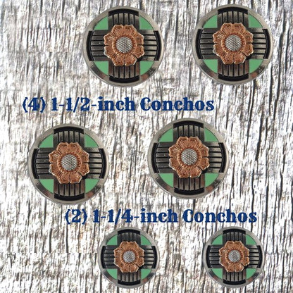 Pecos Flower Concho Saddle Set-2 - Texas Uniques Store