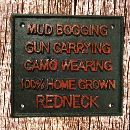 Redneck Wall Art Sign Plaque - Texas Uniques Store