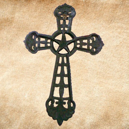 Rustic Wall Star Cross With Hanger - Texas Uniques Store