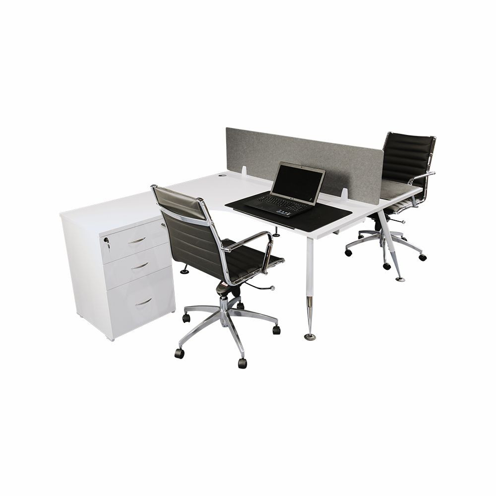 Fleet 2 Person Back To Back Corner Workstation