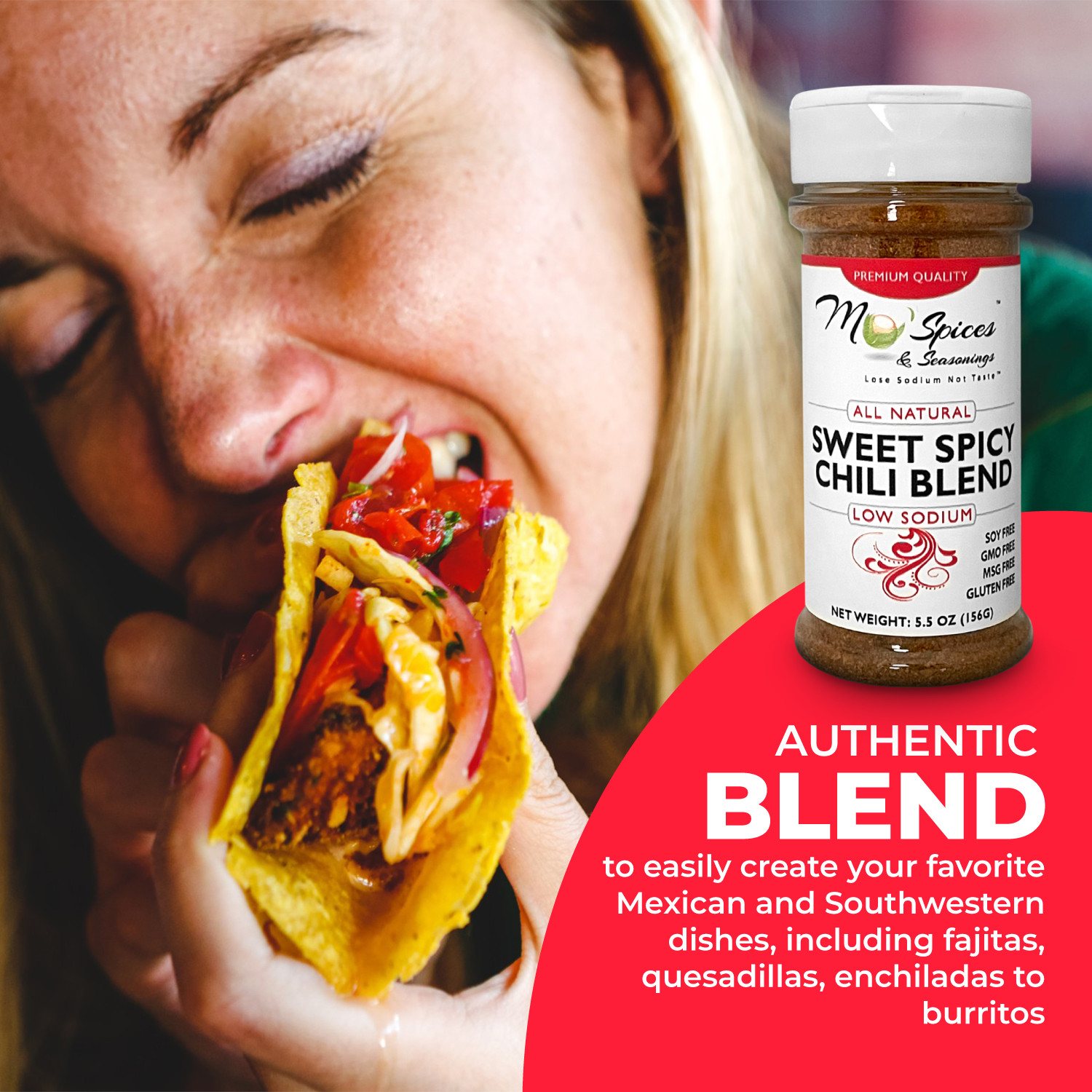 Mo'Spices Low Sodium Sweet & Spicy Chili Blend - Mo'Spices & Seasonings