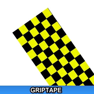 Grip Tape Single Sheet Checkered Black/Yellow 4.5 "x 22" - Kryptic Pro Scooters
