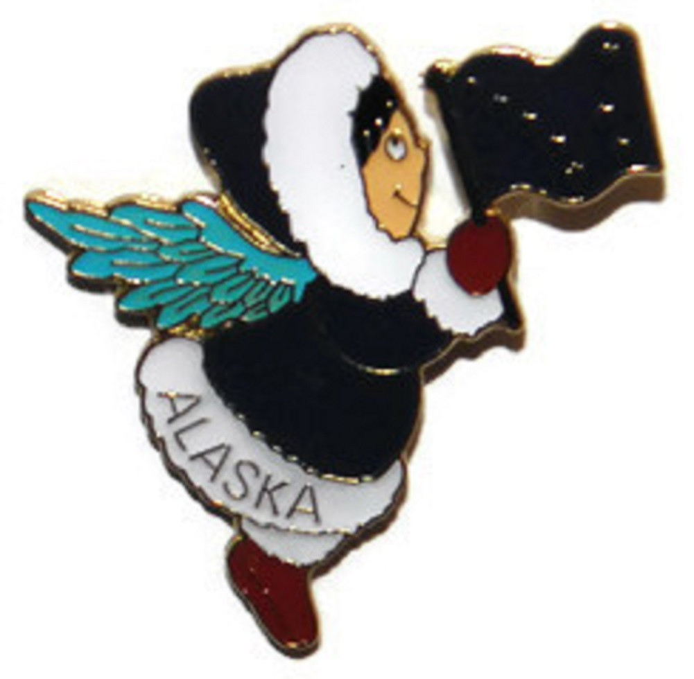 Alaskan Floating Eskimo Angel with Alaska Flag Lapel Pin - Alaska Wild ...