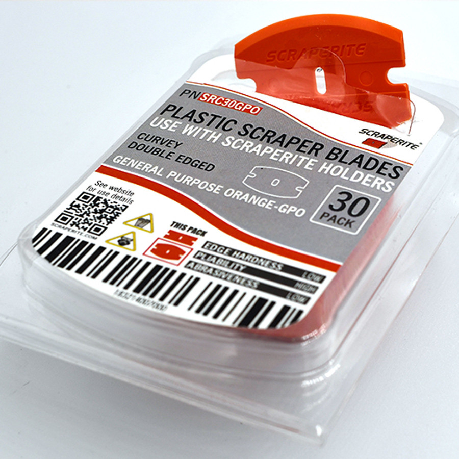 Scraperite Curved Plastic Razor Blades - 30pk - Southern Paint & Supply Co.