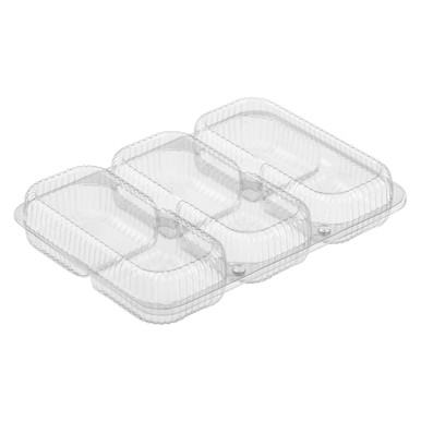 Clear donut container with 6 cavities (2077)