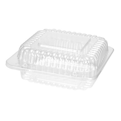 Clear small shallow clamshell container button closure (2115)