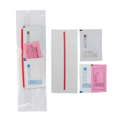 Coffee Condiment Kits 1 Sugar, 1 Sugar Subs, 1 Creamer, 1 Stirrer (CA11012)