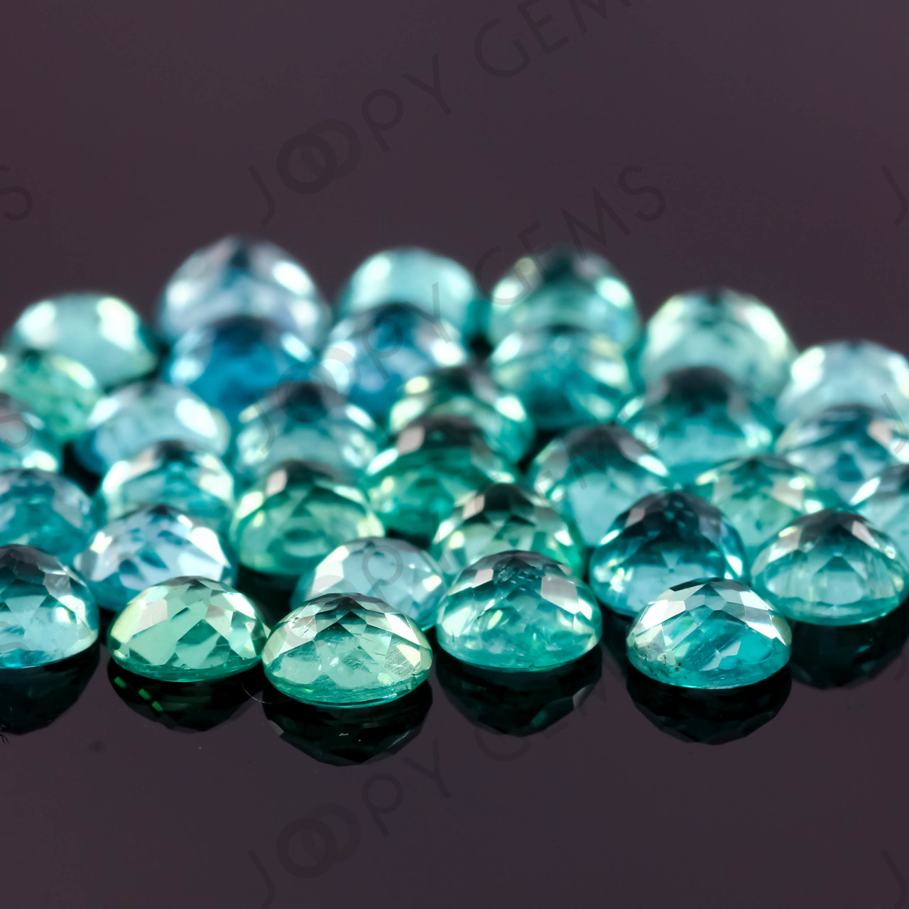 Apatite Rose Cut Cabochon 4mm Round - Joopy Gems