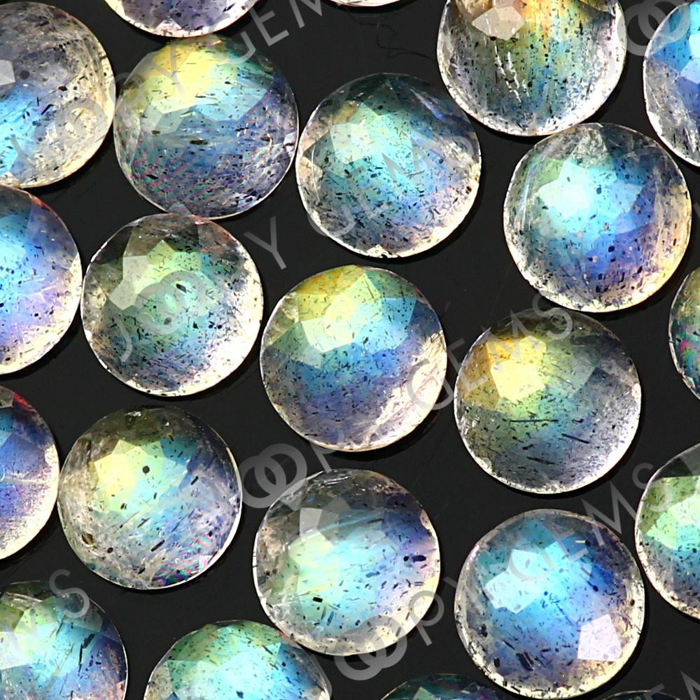 Labradorite Rose Cut Cabochon 3mm Round - Joopy Gems