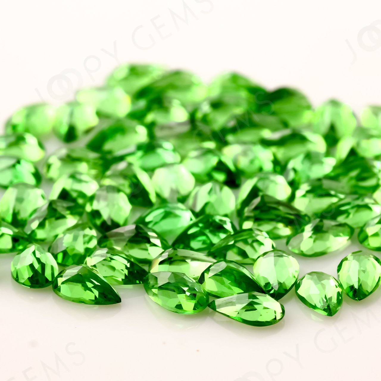 Tsavorite Garnet Rose Cut Cabochon 3x5mm Pear - Joopy Gems