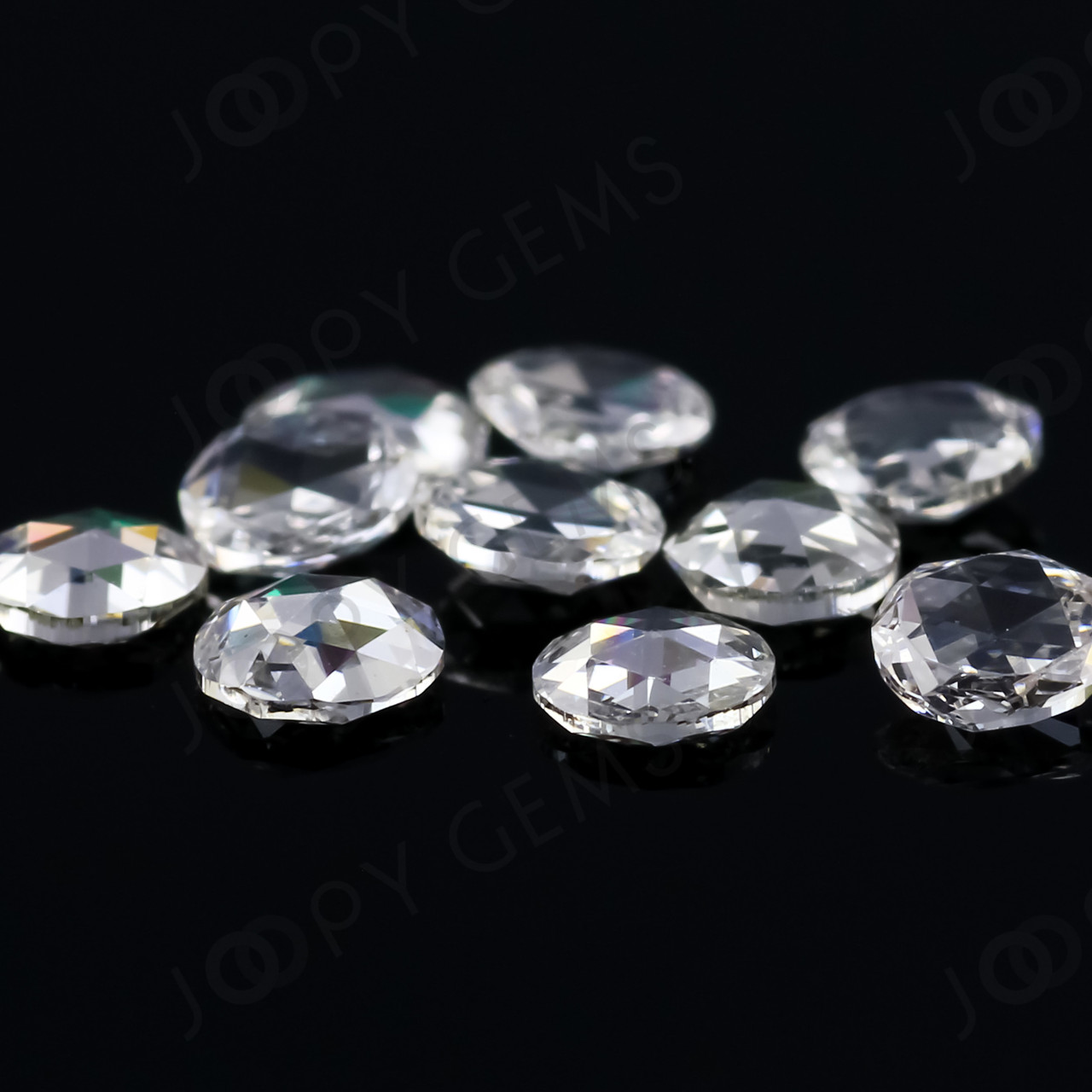 White Diamond Rose Cut Cabochon 3mm Round - Joopy Gems