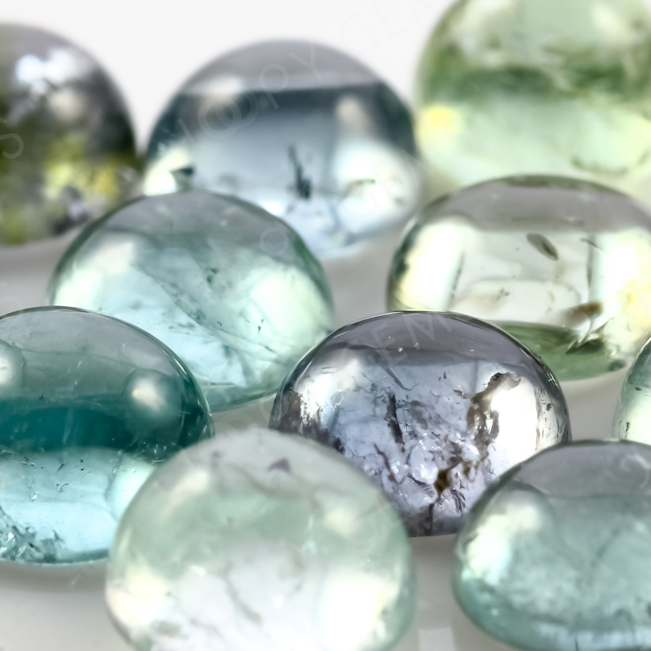 Light Blue Tourmaline Cabochon 6mm Round - Joopy Gems