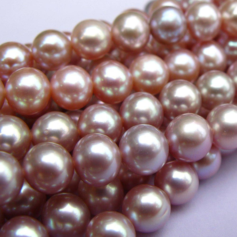 Purple Cultured Freshwater Round Pearls 6-6.5mm full strand - Joopy Gems