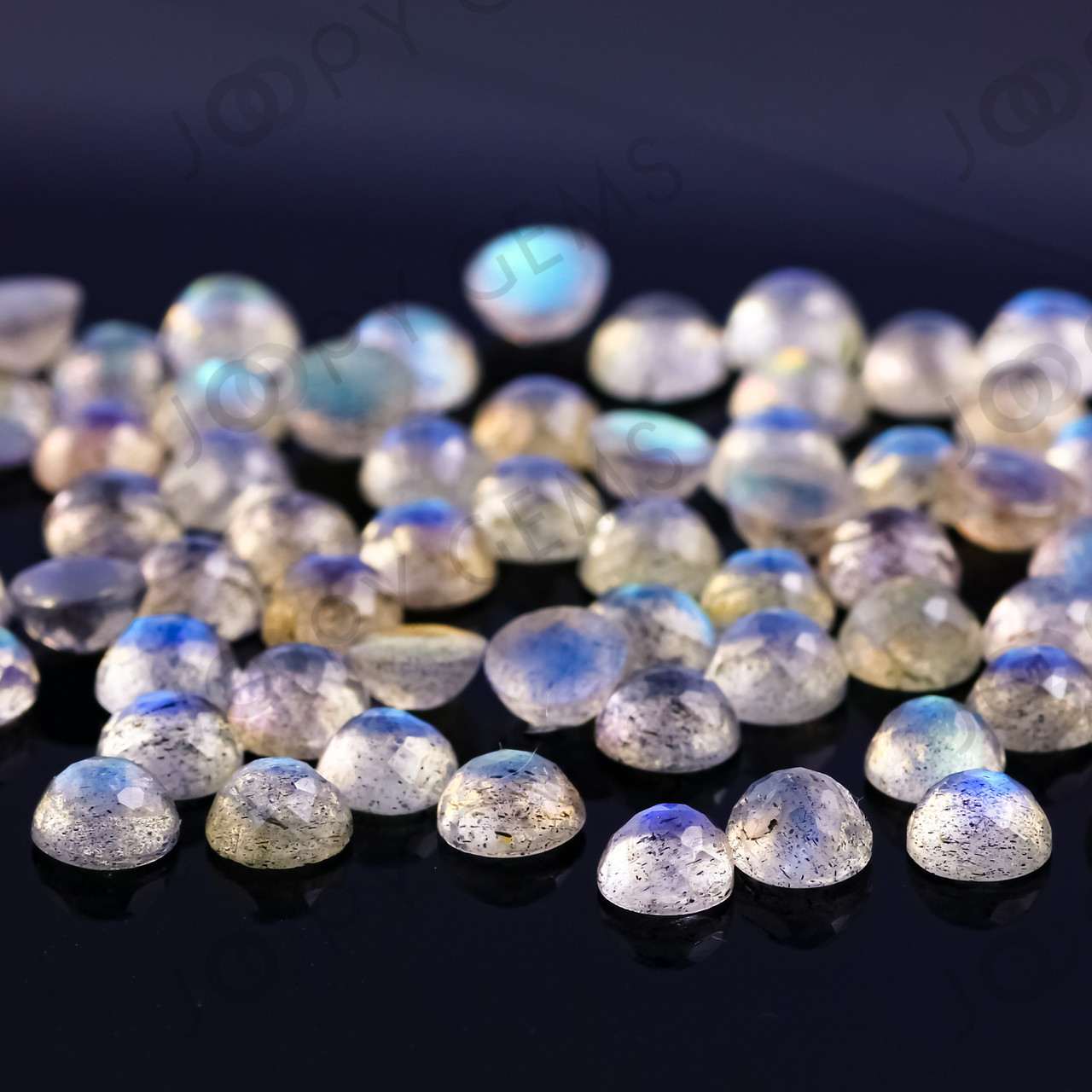 Labradorite Rose Cut Cabochon 4mm Round - Joopy Gems