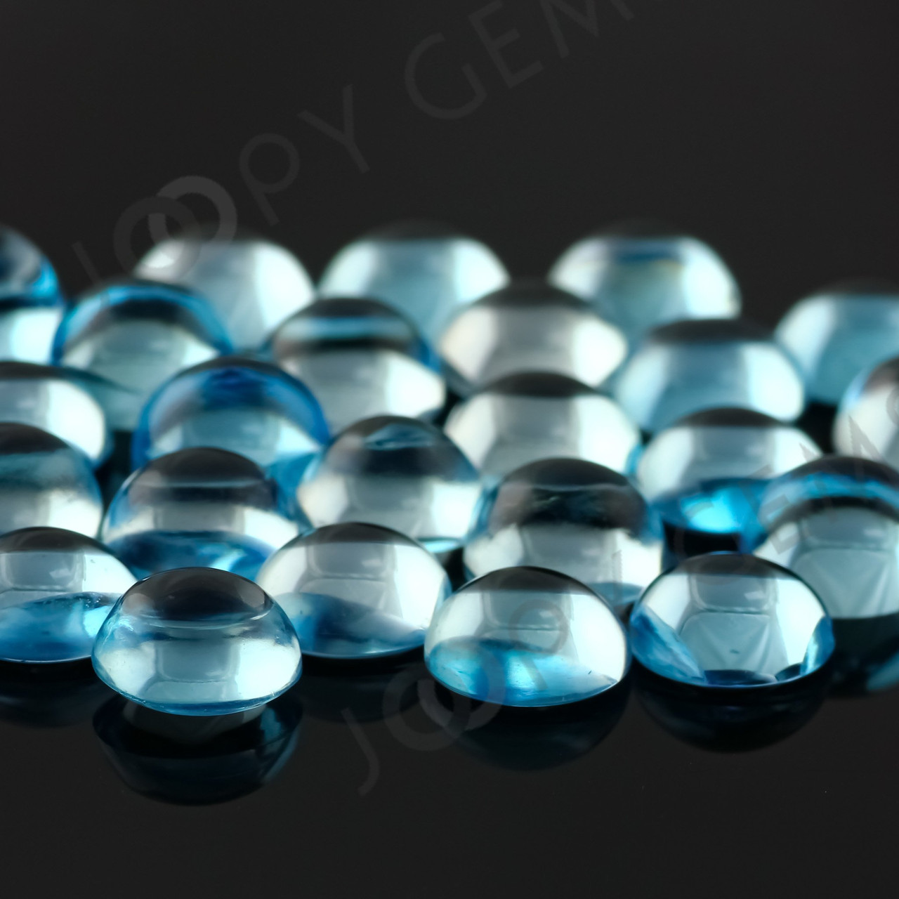 Sky Blue Topaz Cabochon 8mm Round - Joopy Gems