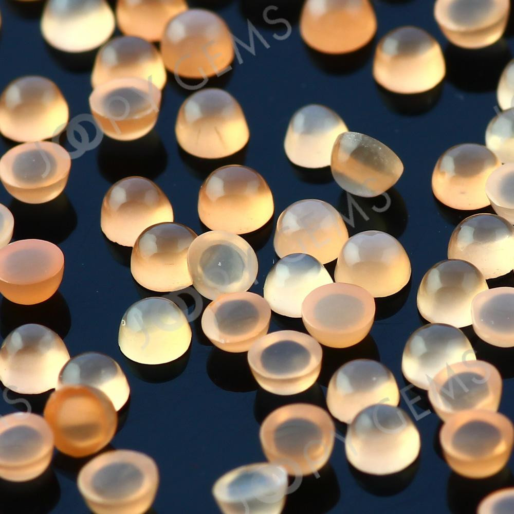 Peach Moonstone Cabochon 2mm Round - Joopy Gems