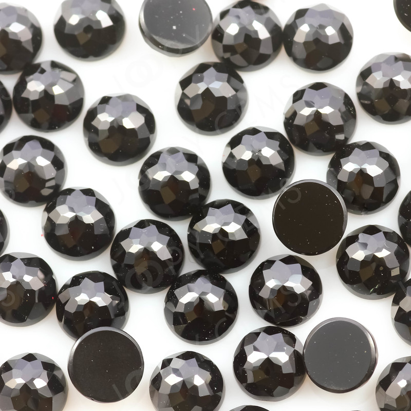 Black Spinel Rose Cut Cabochon 5mm Round - Joopy Gems