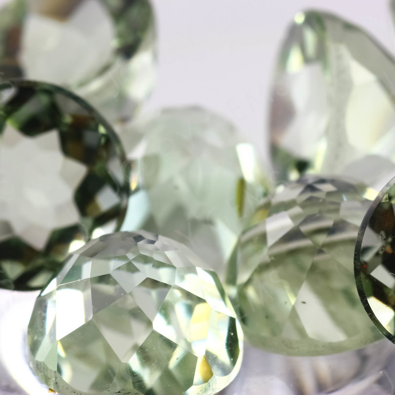 Prasiolite (Green Amethyst) Rose Cut Cabochon 10mm Round - Joopy Gems