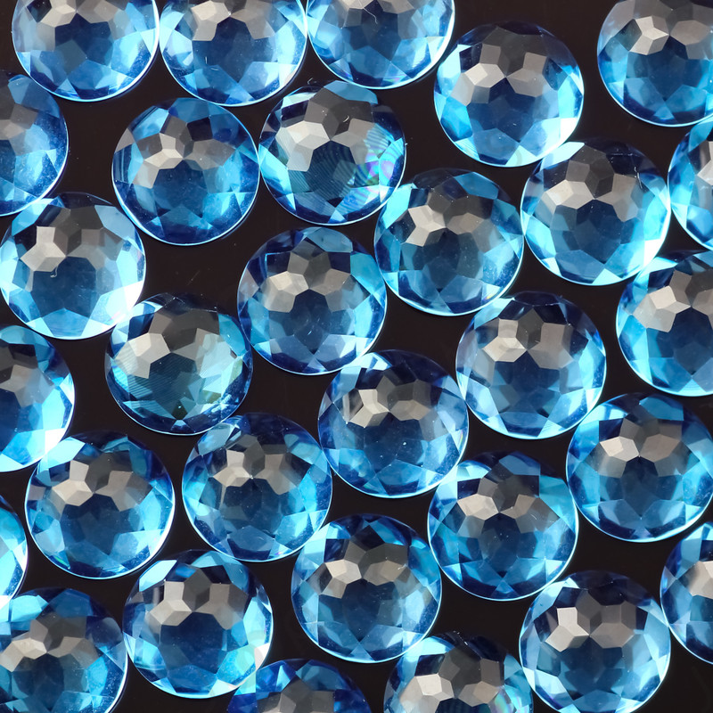 Swiss Blue Topaz Rose Cut Cabochon 8mm Round - Joopy Gems