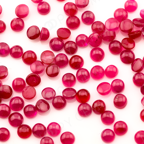 Ruby Cabochon 3mm Round - Joopy Gems