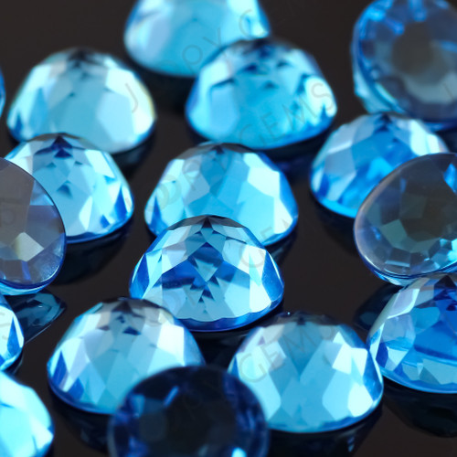 Swiss Blue Topaz Rose Cut Cabochon 8mm Round - Joopy Gems