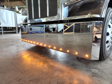 Peterbilt Boxed, Mitered, & Rolled End Bumpers With Light Holes