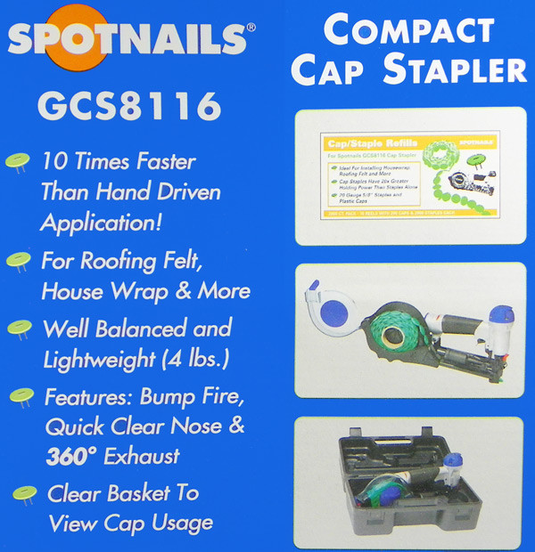 Spotnails GCS8116 Compact Cap Stapler With Case - Danow Fastening