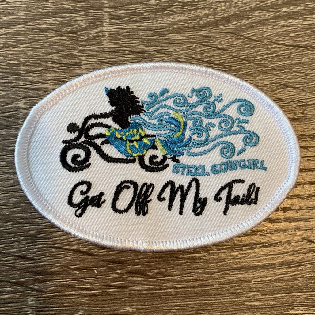 Get Off My Tail Motorcycle Mermaid White Tank Top