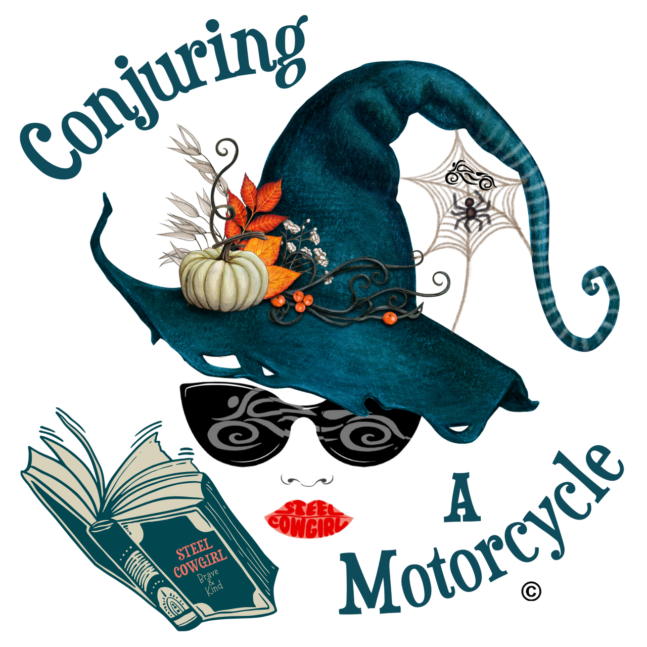 Conjuring A Motorcycle Witch V-Neck T-Shirt