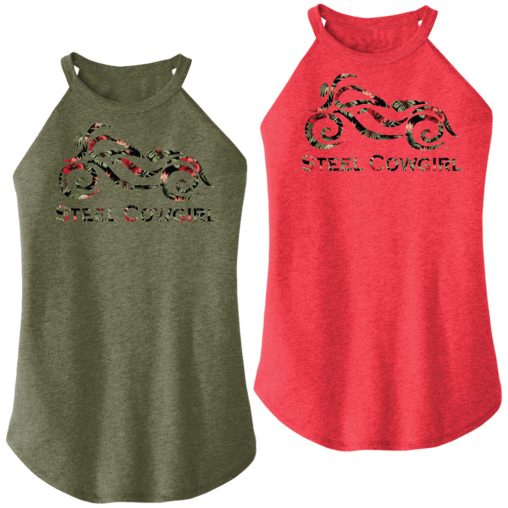 Tropical Steel Cowgirl Motorcycle Tank Tops