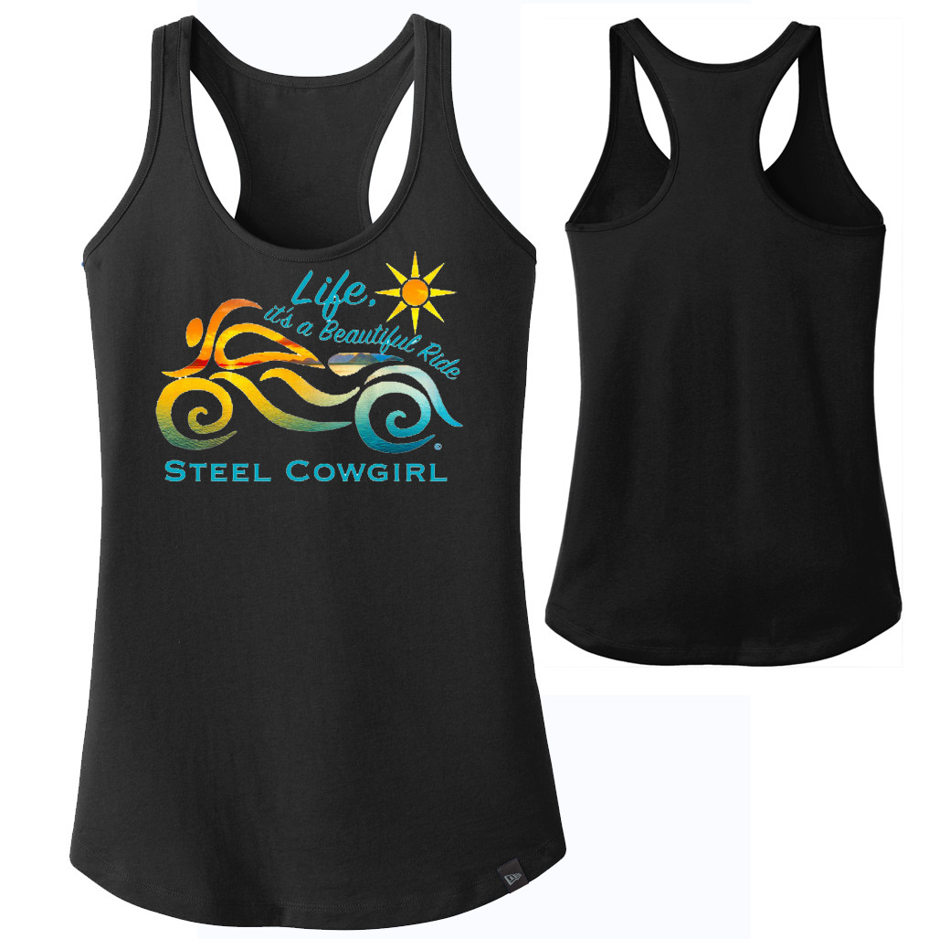 Life, It's A Beautiful Ride Black Racerback Motorcycle Tank Top
