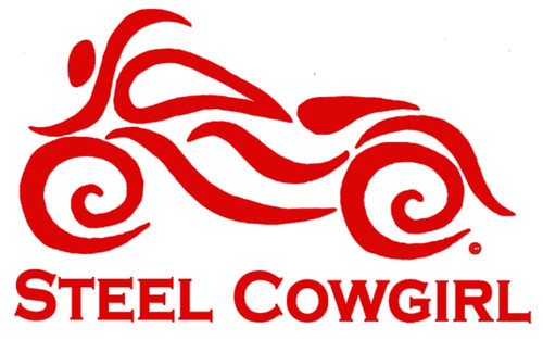 Steel Cowgirl RED 5" Women's Motorcycle Window Decal
