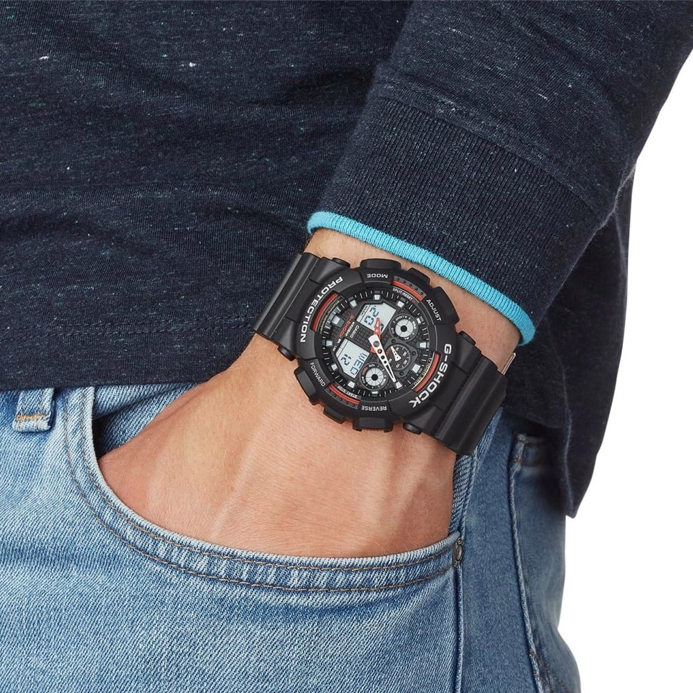 Montre G-Shock Classic GA-100 noir/rouge - Heracles Tactical