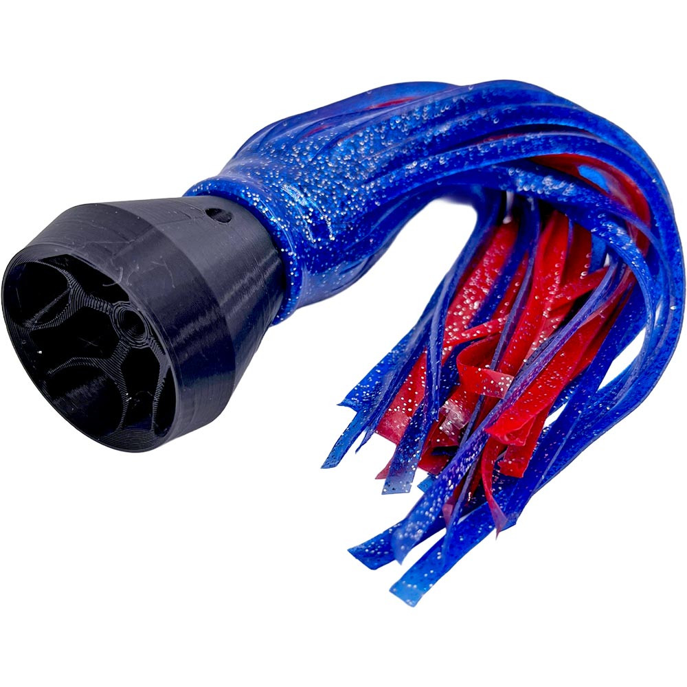 Jet Head Smoker - Blue and Red Shimmer tuna lue from Squid Skirts