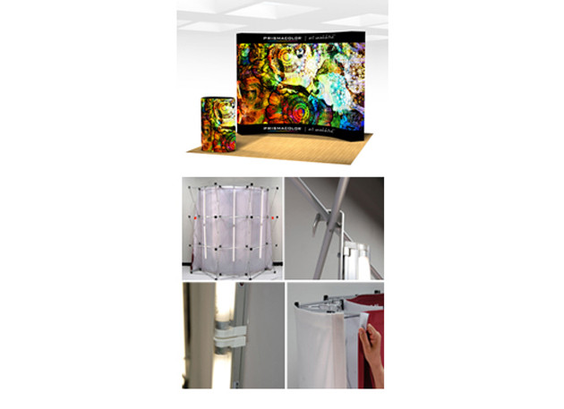8ft VBURST Curved Backlight Fabric Pop-up Display Kit
