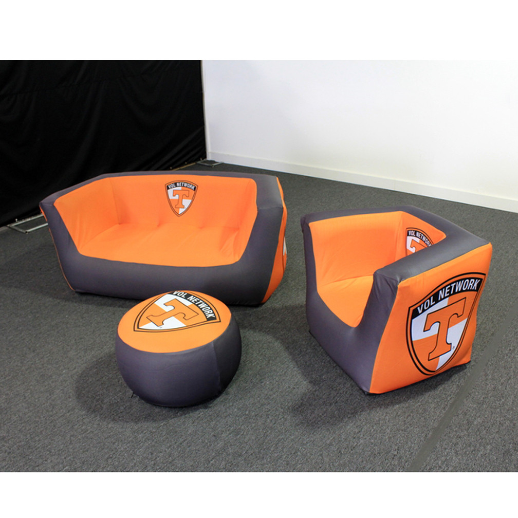 Custom Inflatable Furniture Set W/ Chair, Sofa, Ottoman – Fully Printed