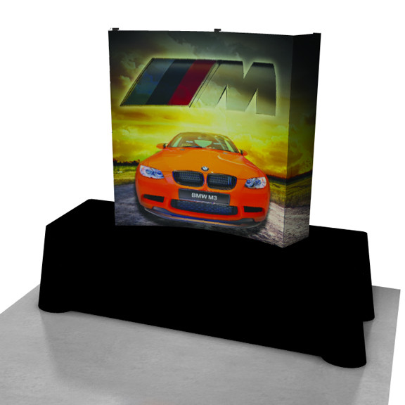 VBURST 6ft Curved Backlit Tabletop Fabric Pop-up Display