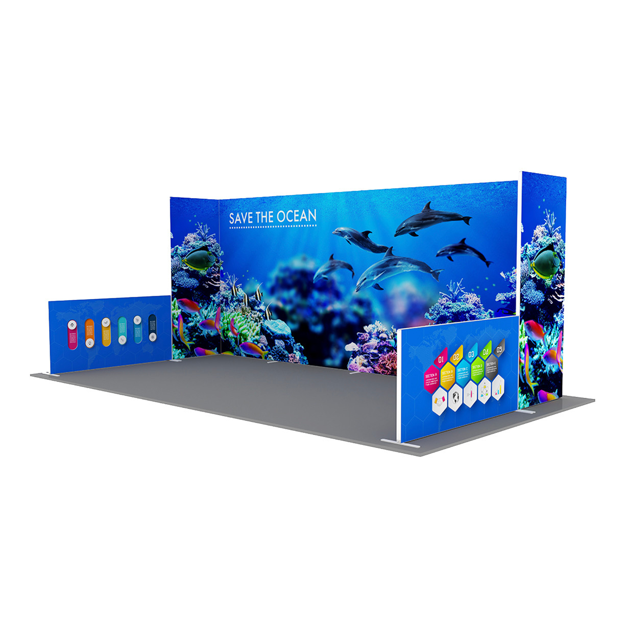 Ultra light and Ultra slim SEG Display 20ft S Tradeshow Kits