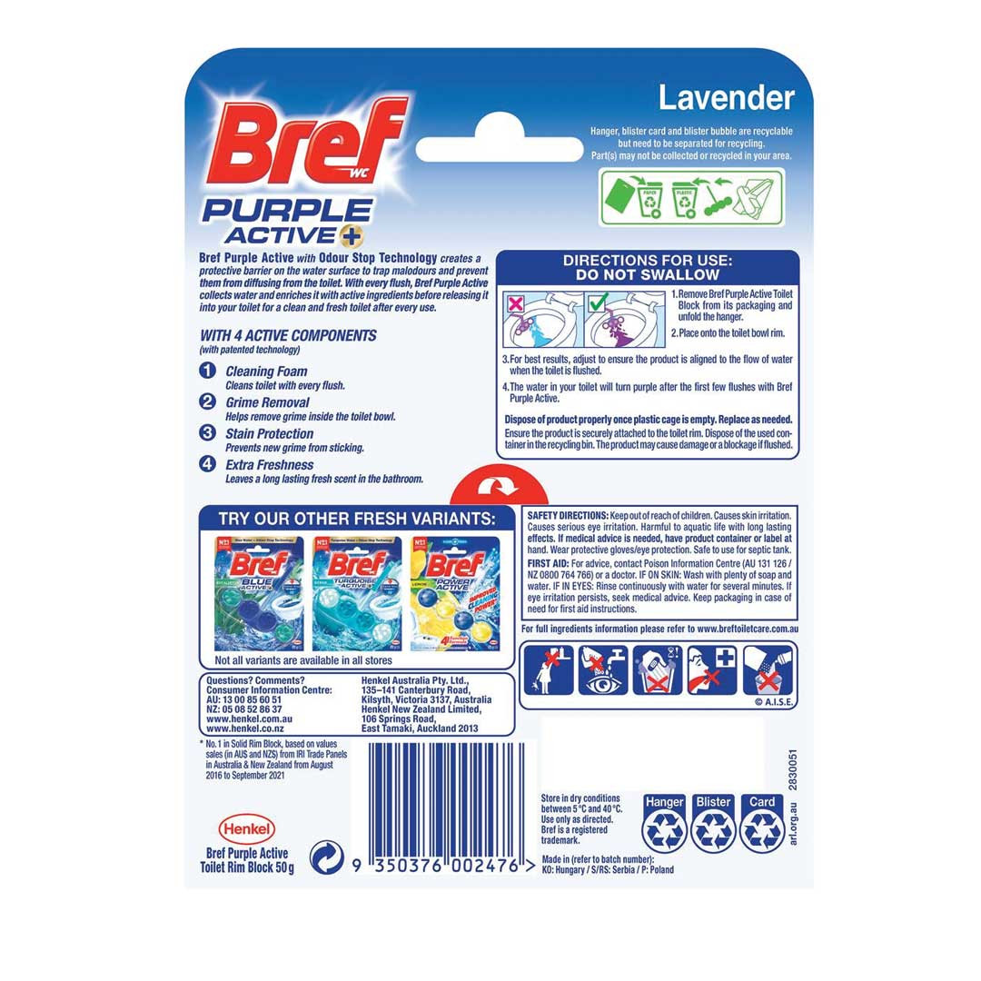 Bref WC Power Active Lavender 50g | The Polish Store