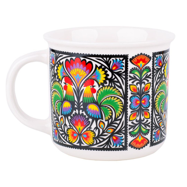Folkstar Polish Folk Zosia Mug - Lowicz Roosters | The Polish Store