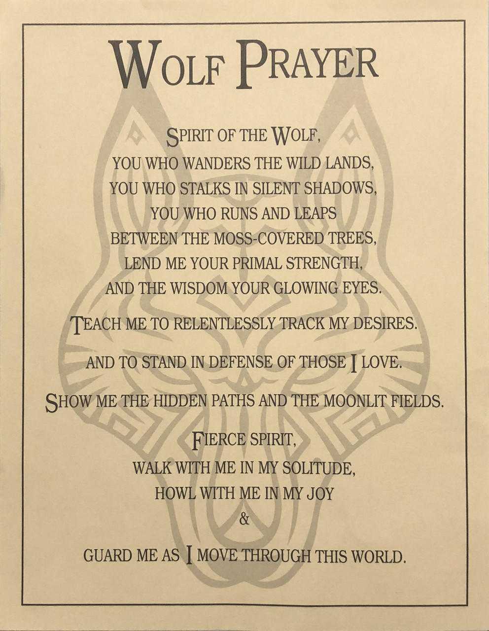 Prayer Poster Wolf Shop VD Importers Inc.