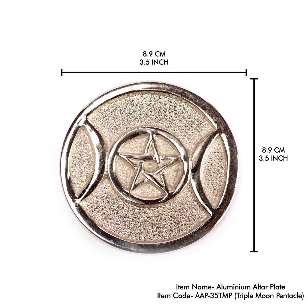 Aluminum Altar Plate Triple Moon Pentacle Religious Products Vrinda ...