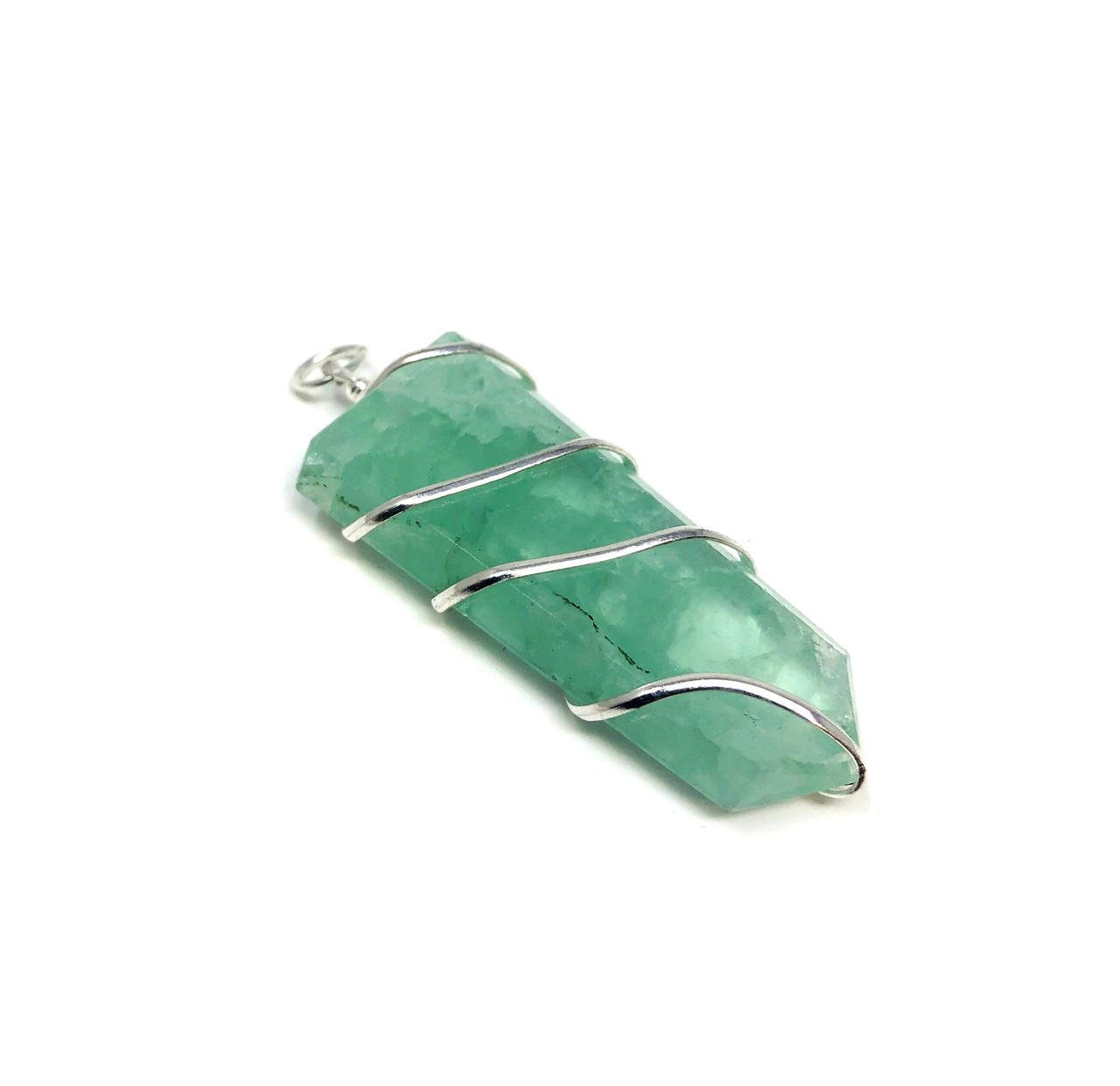 Flat Wire wrapped pendant Green Fluorite Gemstones Products VD ...