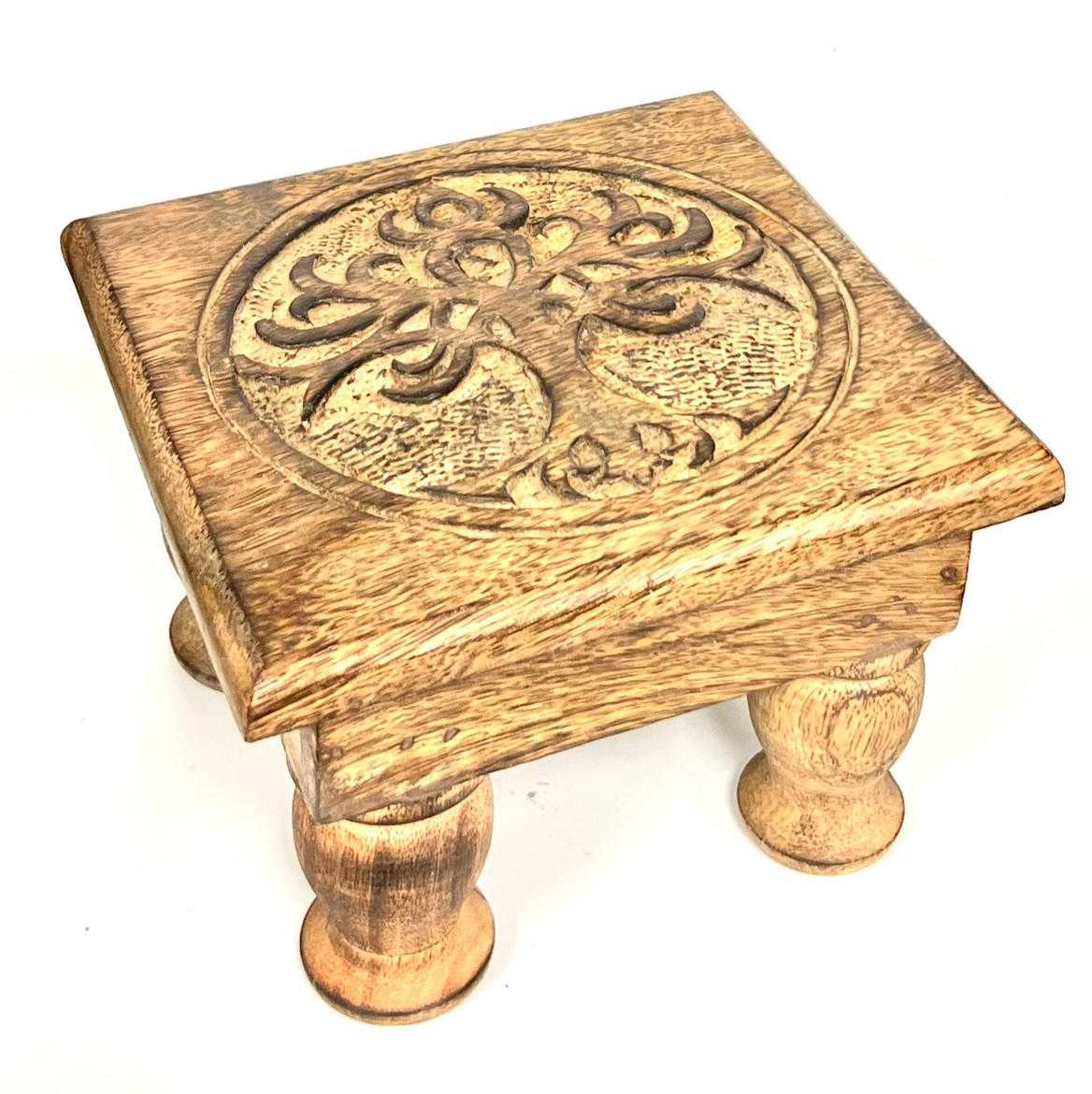Wooden Altar table TREE OF LIFE antique 6''x 4'' New Arrivals Vrinda ...