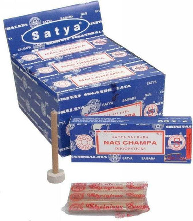 Satya Nag Champa Dhoop Sticks (12 packs) Exclusive Incense Satya VD ...