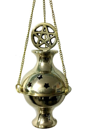 Brass Hanging Burner, Pentacle Cone Burners VD Importers Inc.
